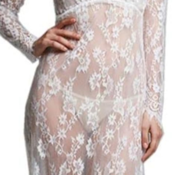Boutique Dresses Sexy White Lace Maxi Dress Empire Waist Sheer Full Length Gown Long